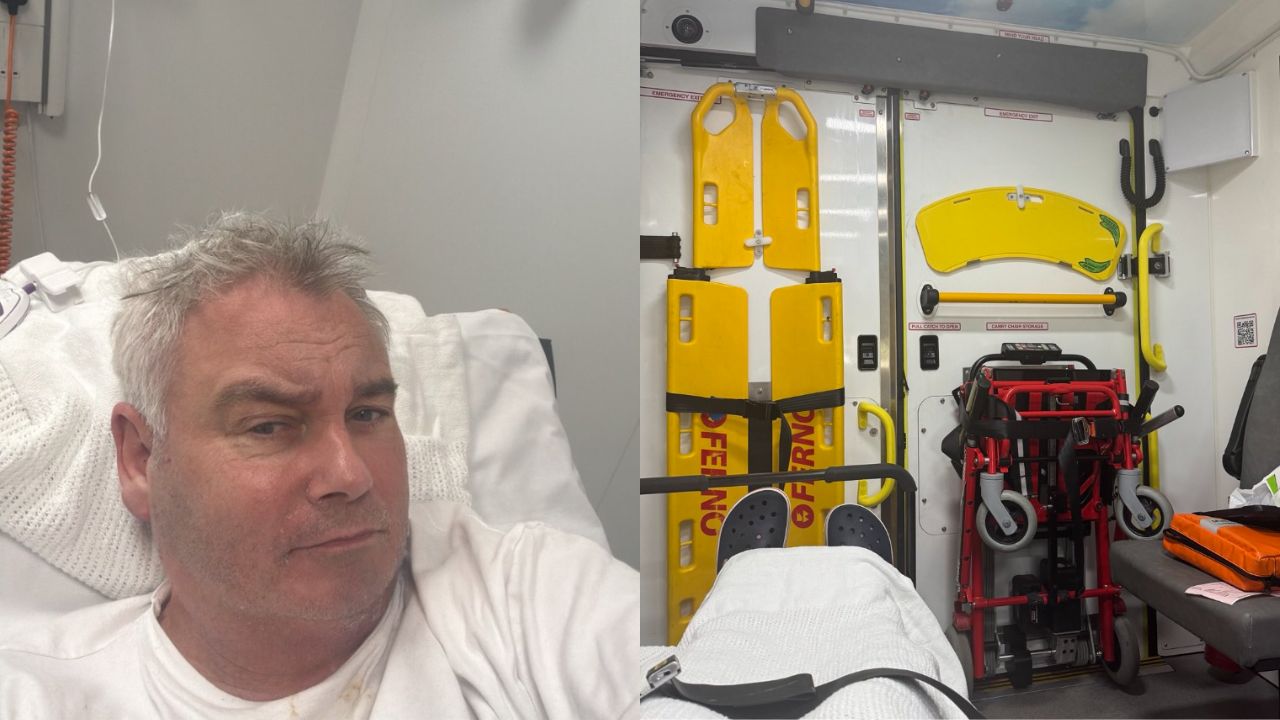 Eamonn Holmes, GB News presenter, falls live during the show and ...